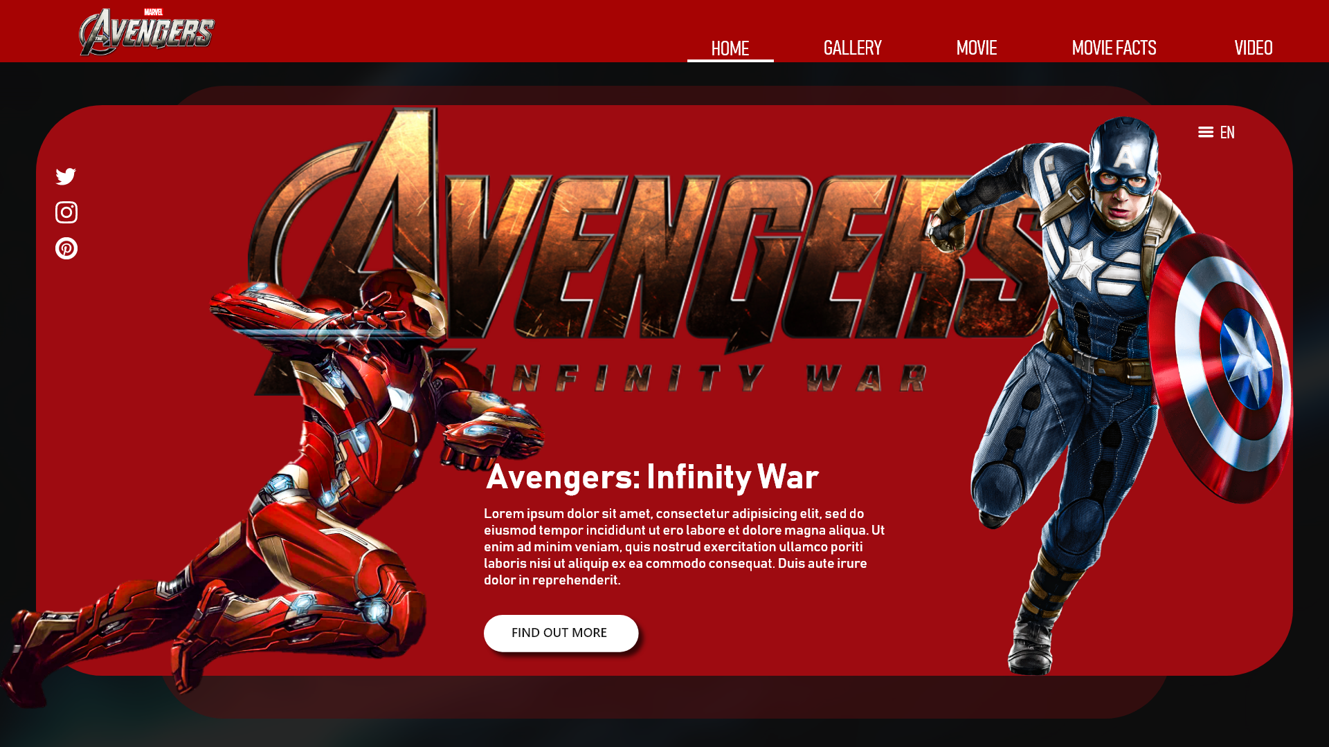 Marvel Avengers site design by Bogdan Despic on Dribbble