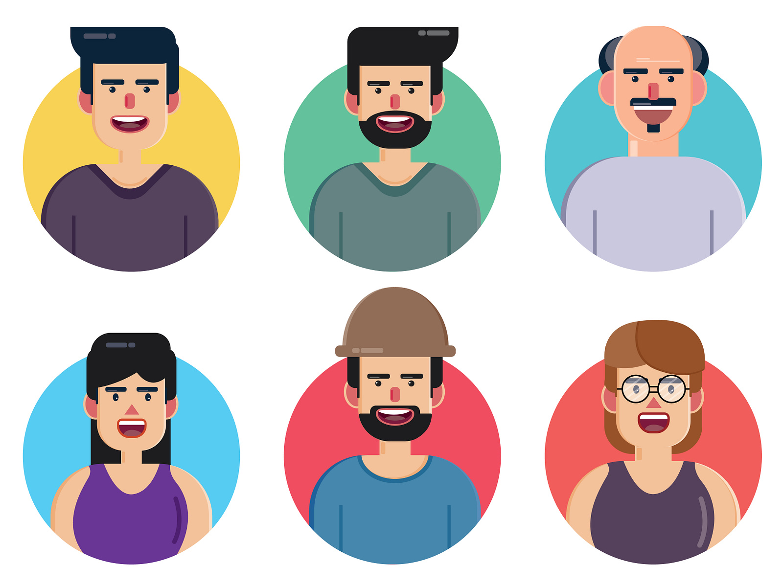 Geometric user avatar flat cartoon style by VMotion Studio on Dribbble