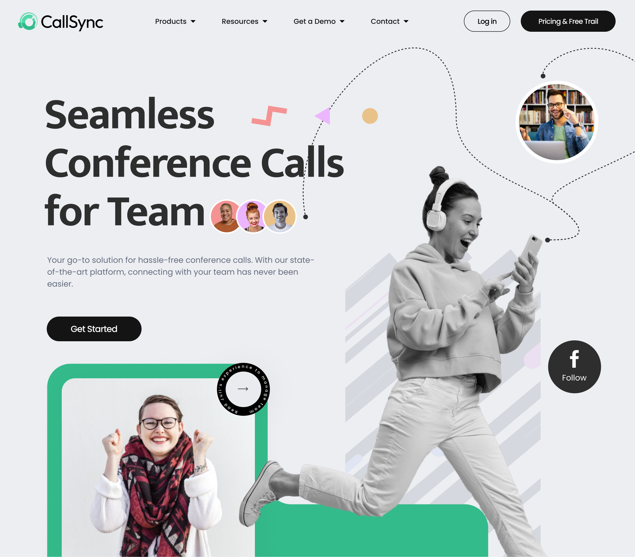 CallSync team collaboration app landing page by Creatibuzz UI/UX for Creatibuzz UX Design Agency ...