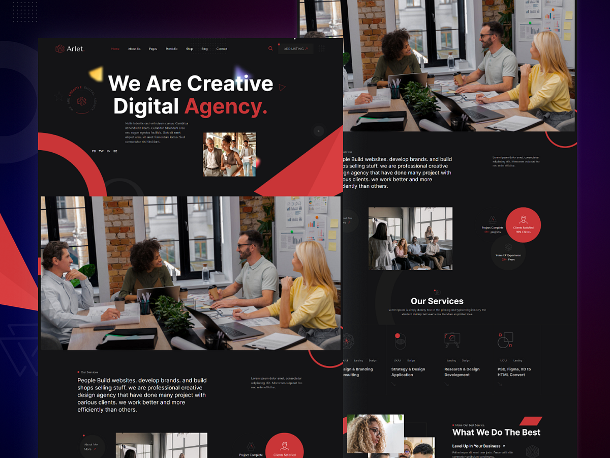Arlet - Digital Agency Web Design Template by Template Path: UI/UX Design Agency on Dribbble