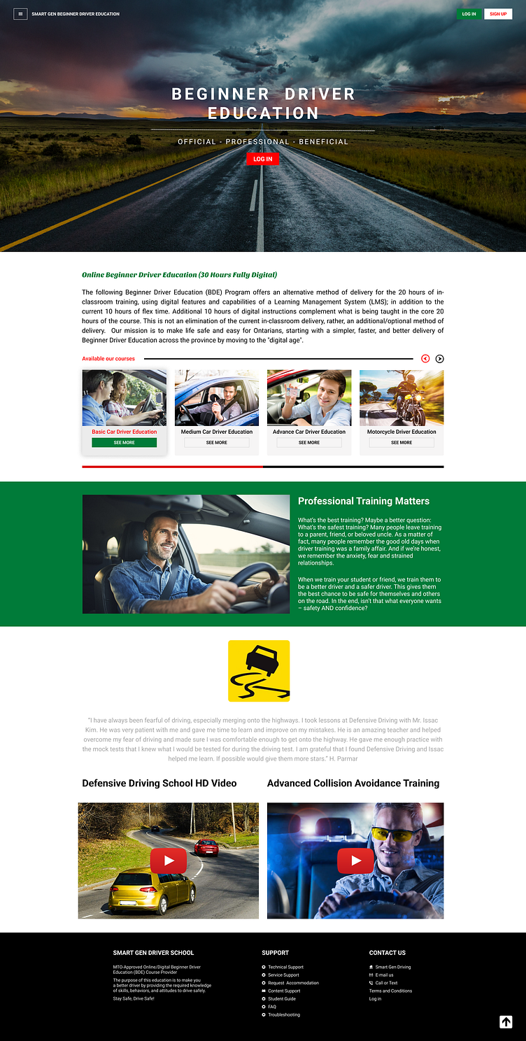 Car Driving School Website Design by Soliman Apu on Dribbble