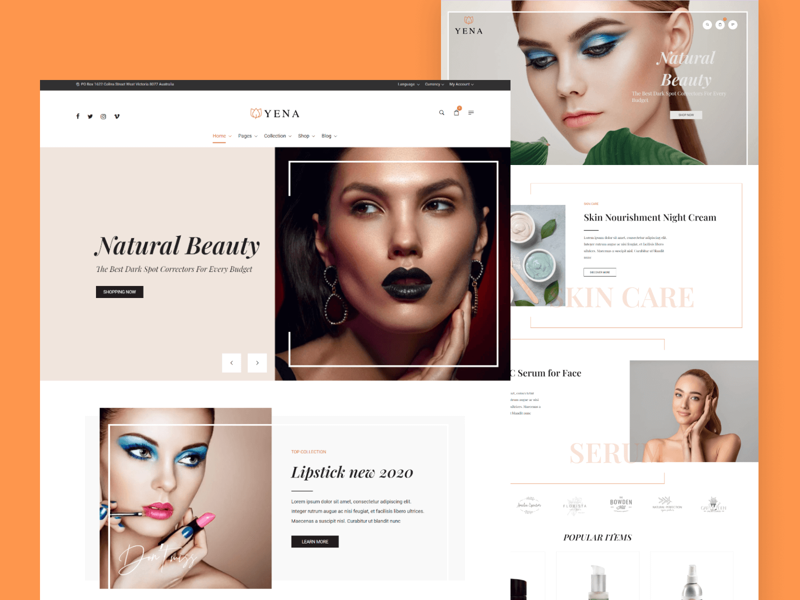 Beauty & Cosmetic HTML Template - Yena by HasTech on Dribbble
