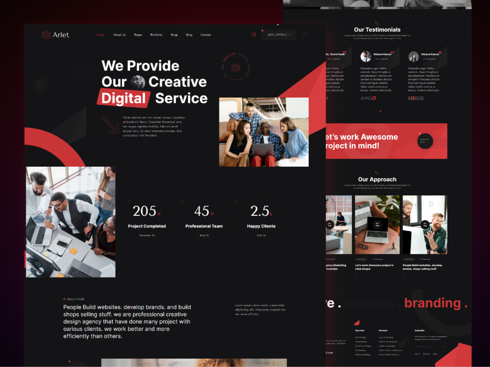 Arlet - Digital Agency Web Design Template by Md Azizur Rahman for Template Path: UI/UX Design ...