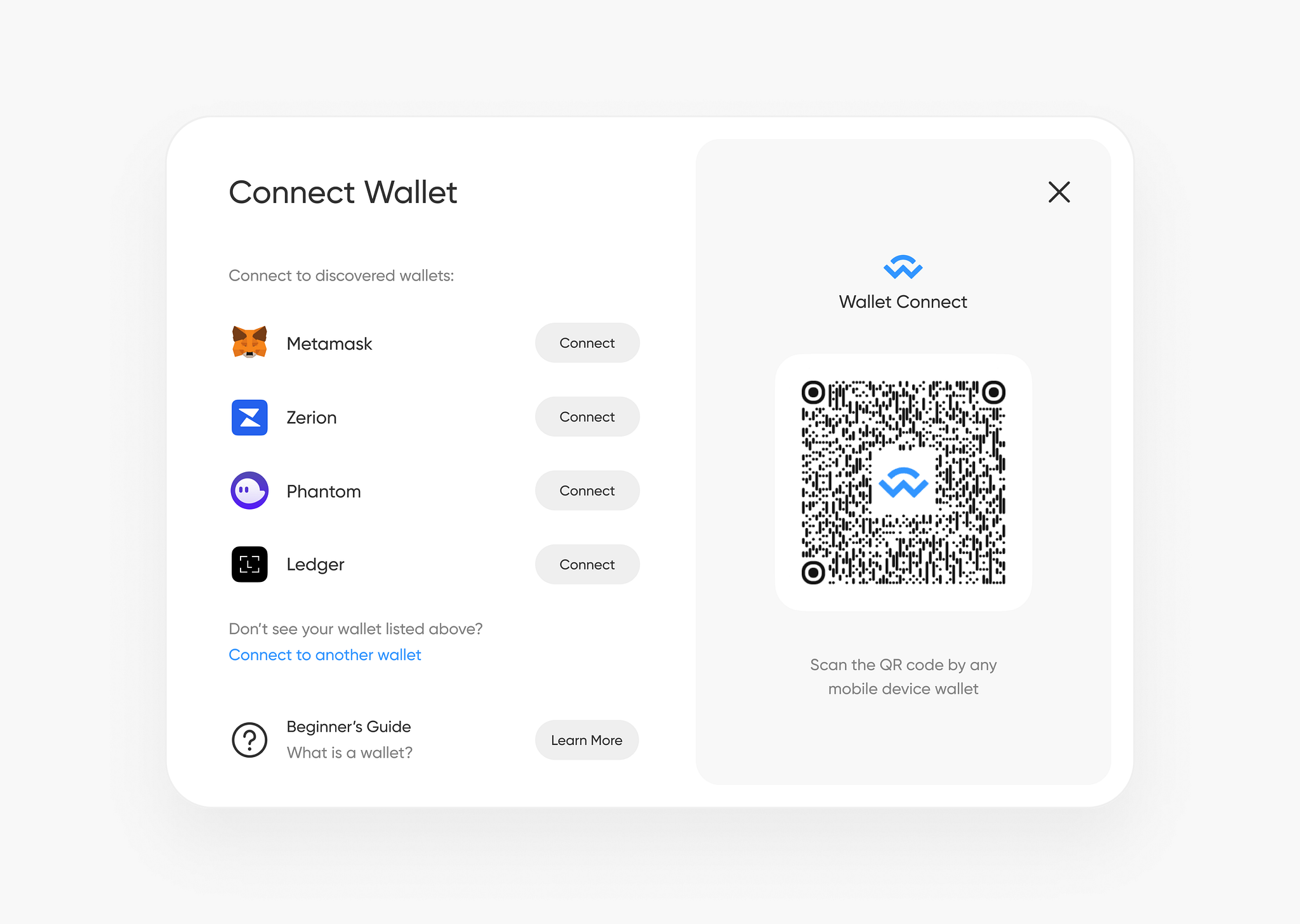 Designing a better "connect wallet" modal by Majid on Dribbble