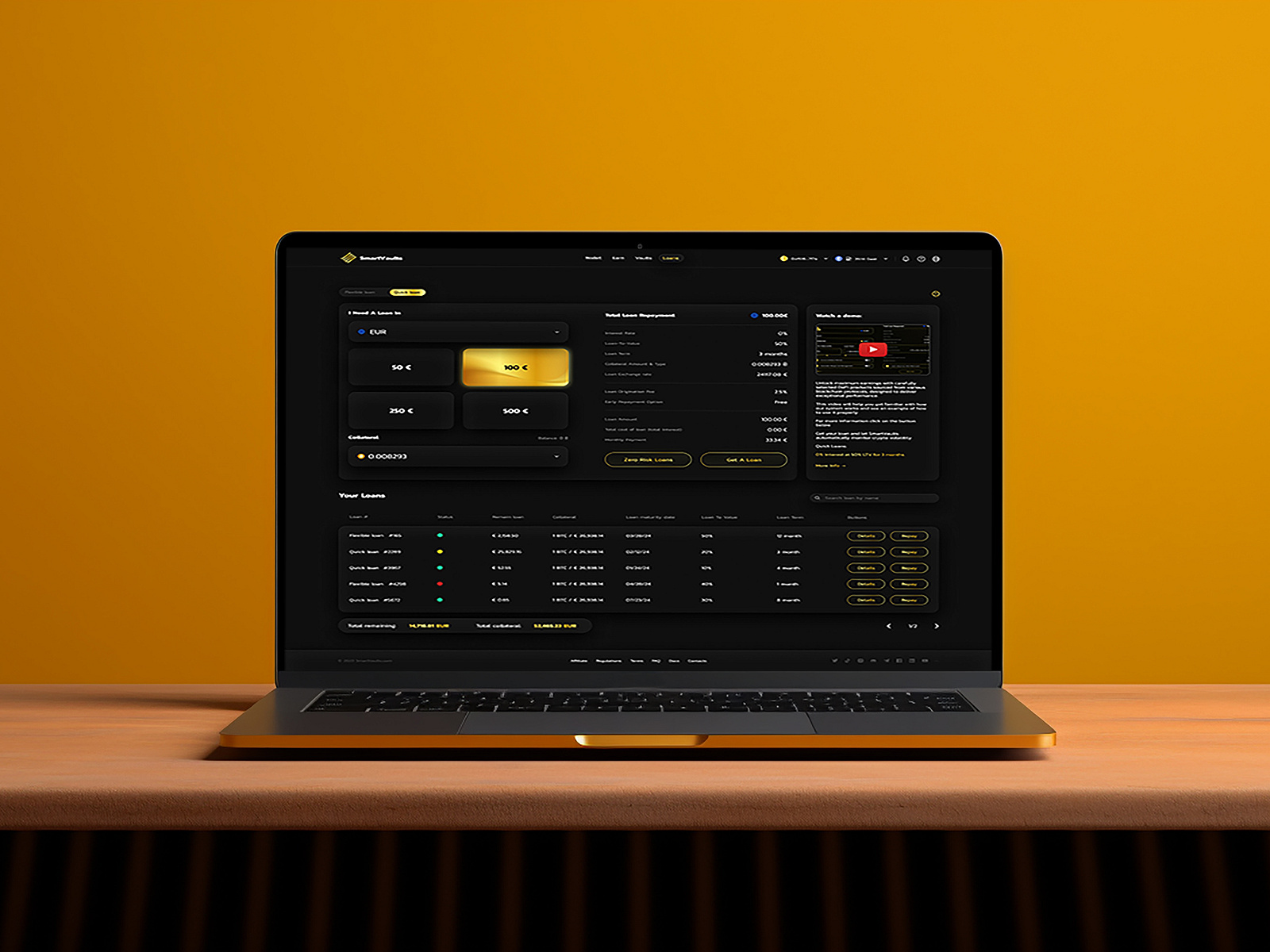 Smart Vaults & Loans Wallet Admin UI Dashboard Web Design by Extej UI ...