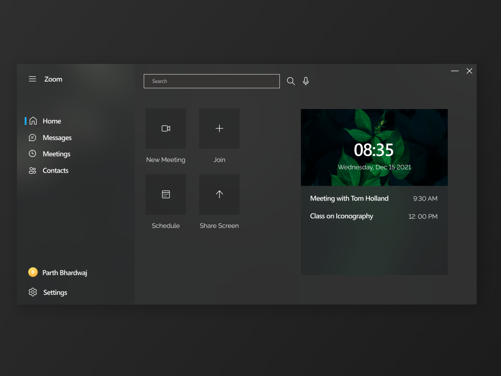 Zoom Meetings (Fluent UI : Windows 10) by Parth Bhardwaj on Dribbble