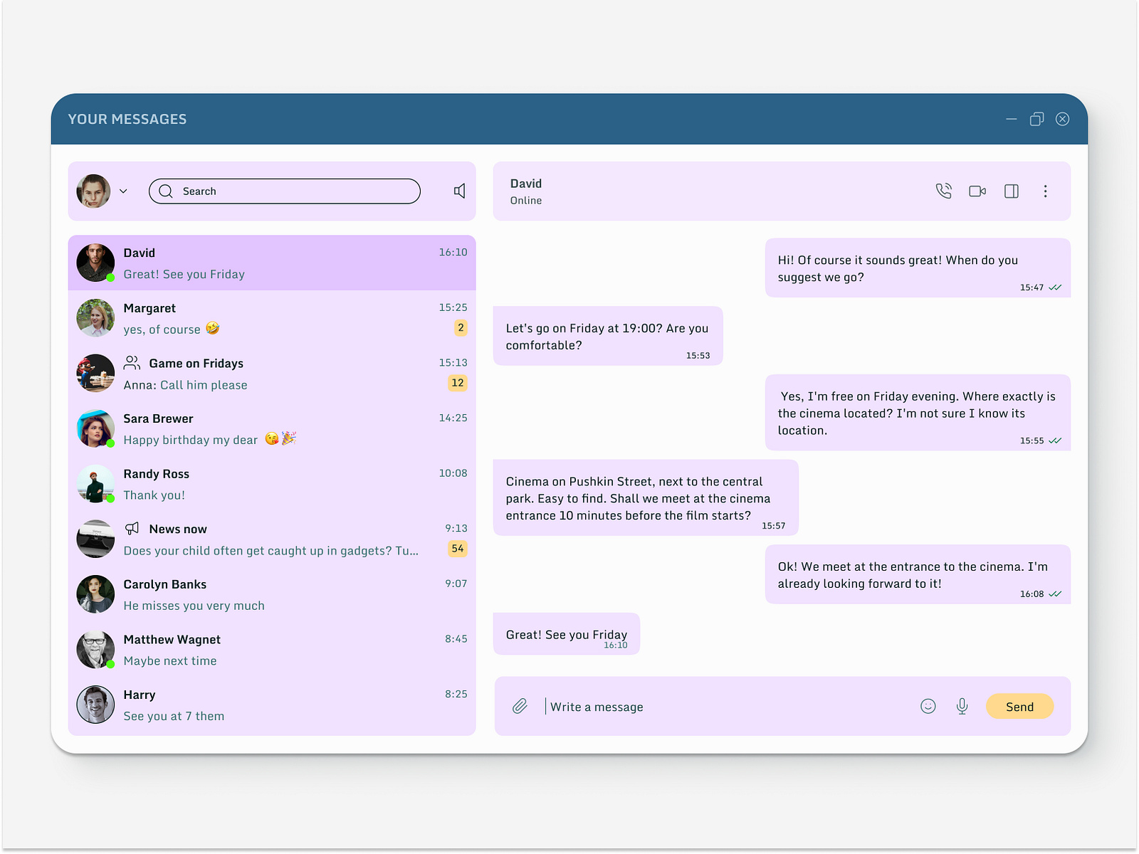 Direct Messaging by Valentina on Dribbble