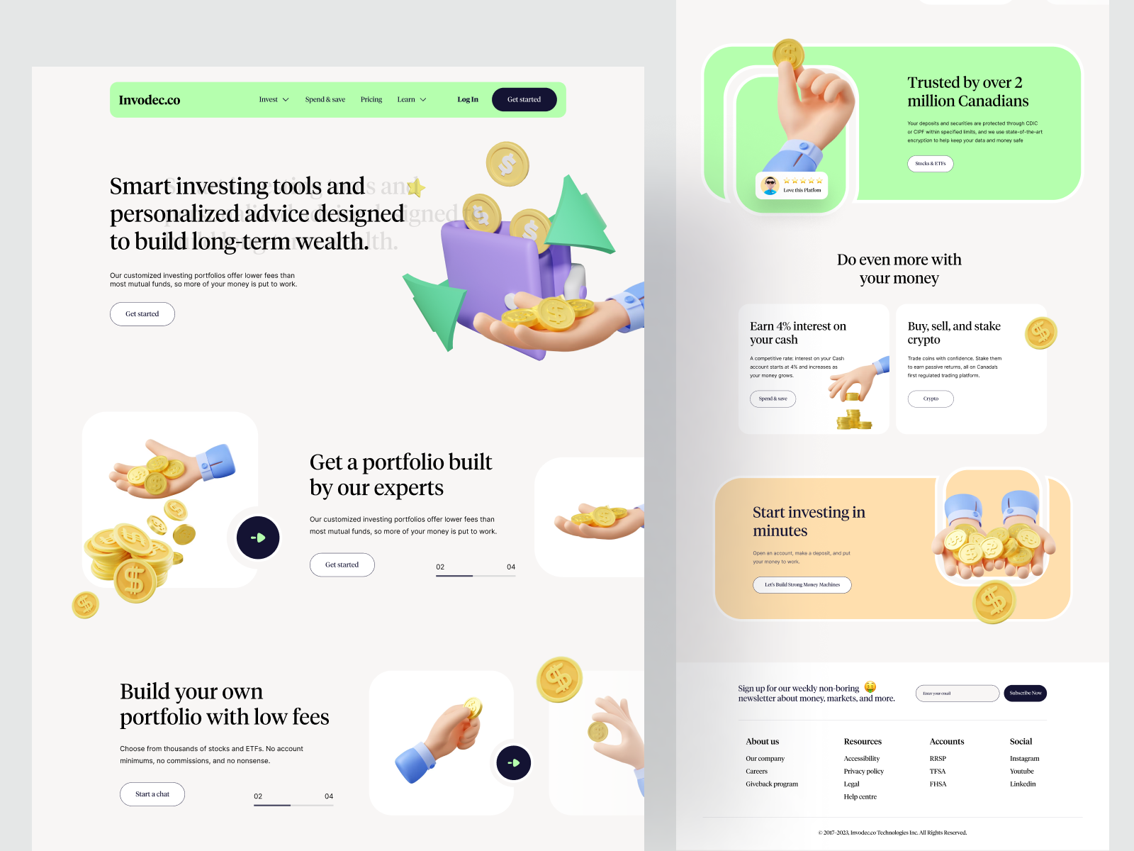 Financial Landing page UI Design by Ashikur Rahman for Design Picko on ...