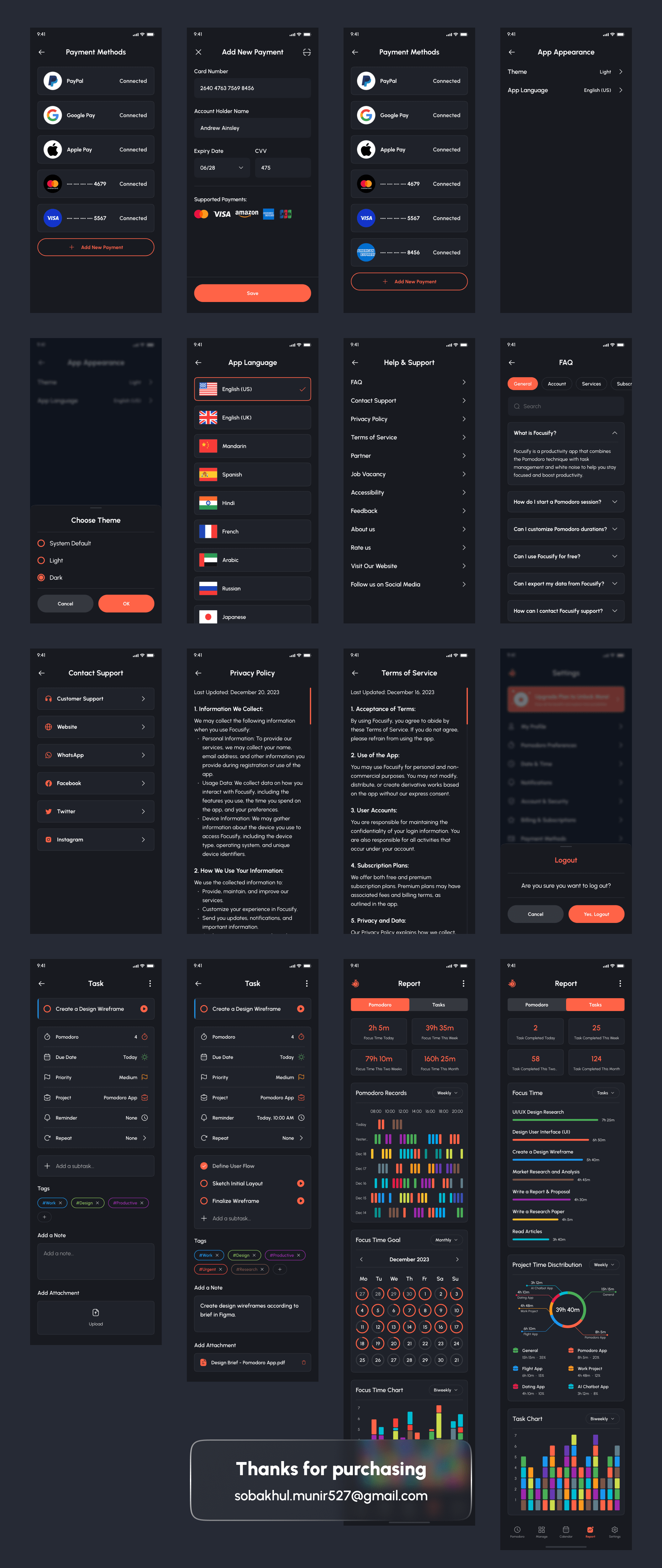 Focusify - Pomodoro & Task Management App UI Kit by Sobakhul Munir Siroj on Dribbble