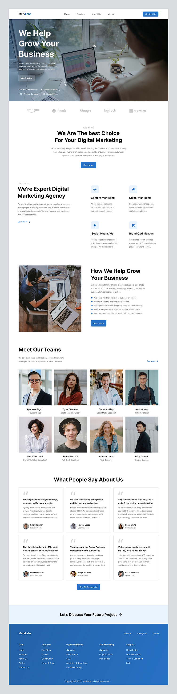 Digital marketing landing page by Hilal RF on Dribbble