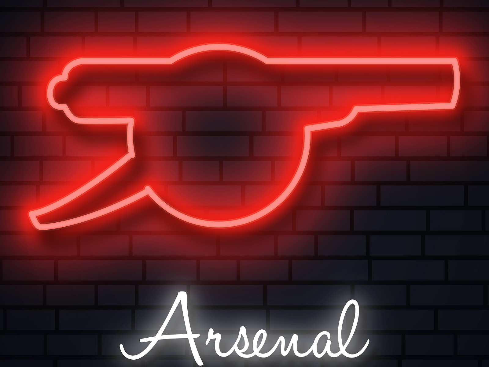 Neon Arsenal Logo by Pratham Bhatter on Dribbble