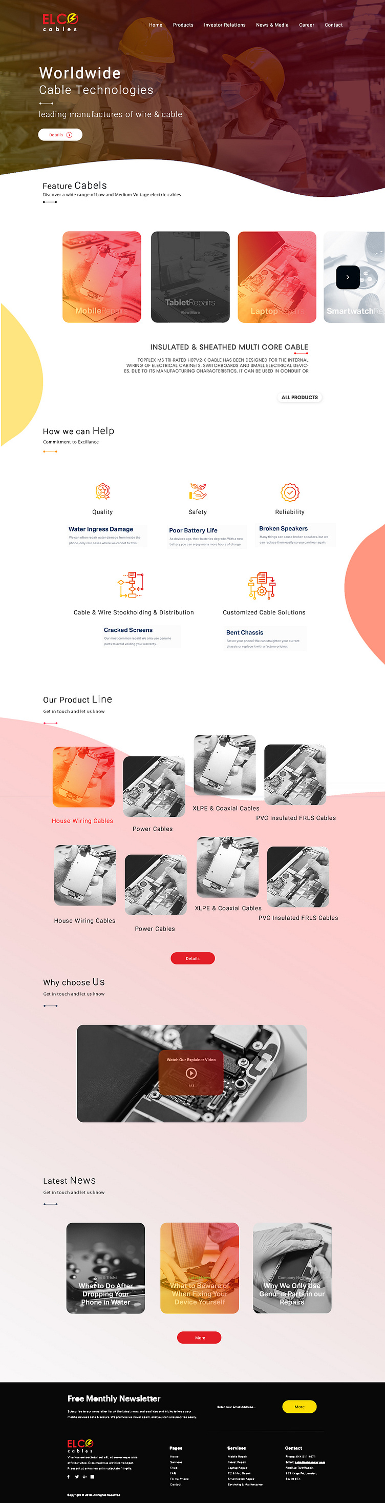 Web template design Elco Cables by Md Rakib on Dribbble