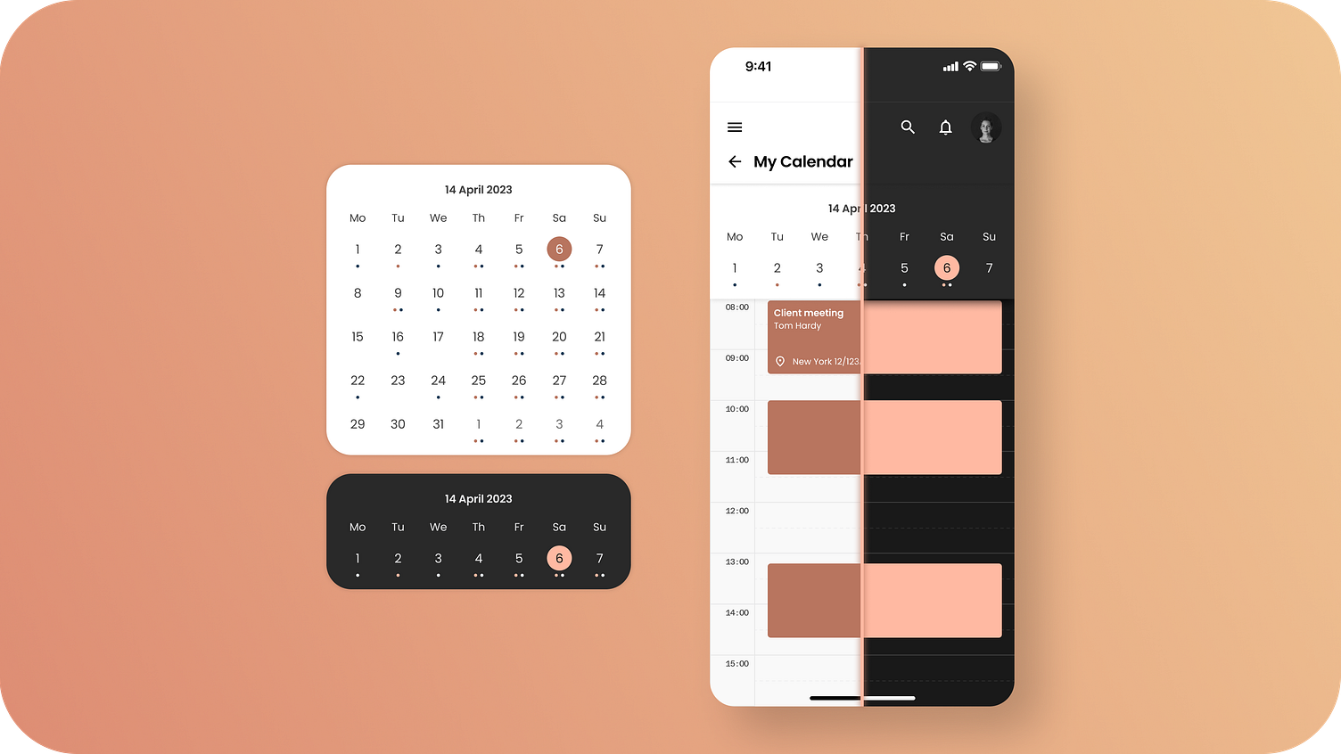 Simple calendar schedule by Michał Socha on Dribbble