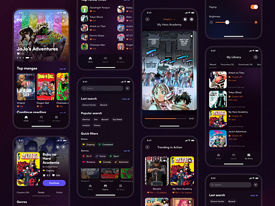 Manga Reader App by Eugenia Hordieieva for Zero One Design on Dribbble