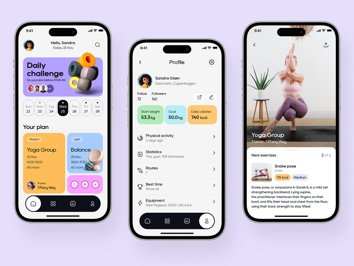 Fitness App Design Concept by Dmitry Lauretsky for Ronas IT | UI/UX ...