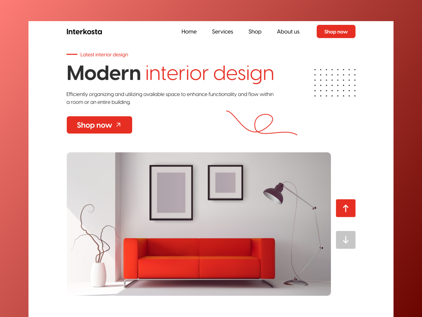 Modern interior web hero UI design by Sazidur Rahman on Dribbble