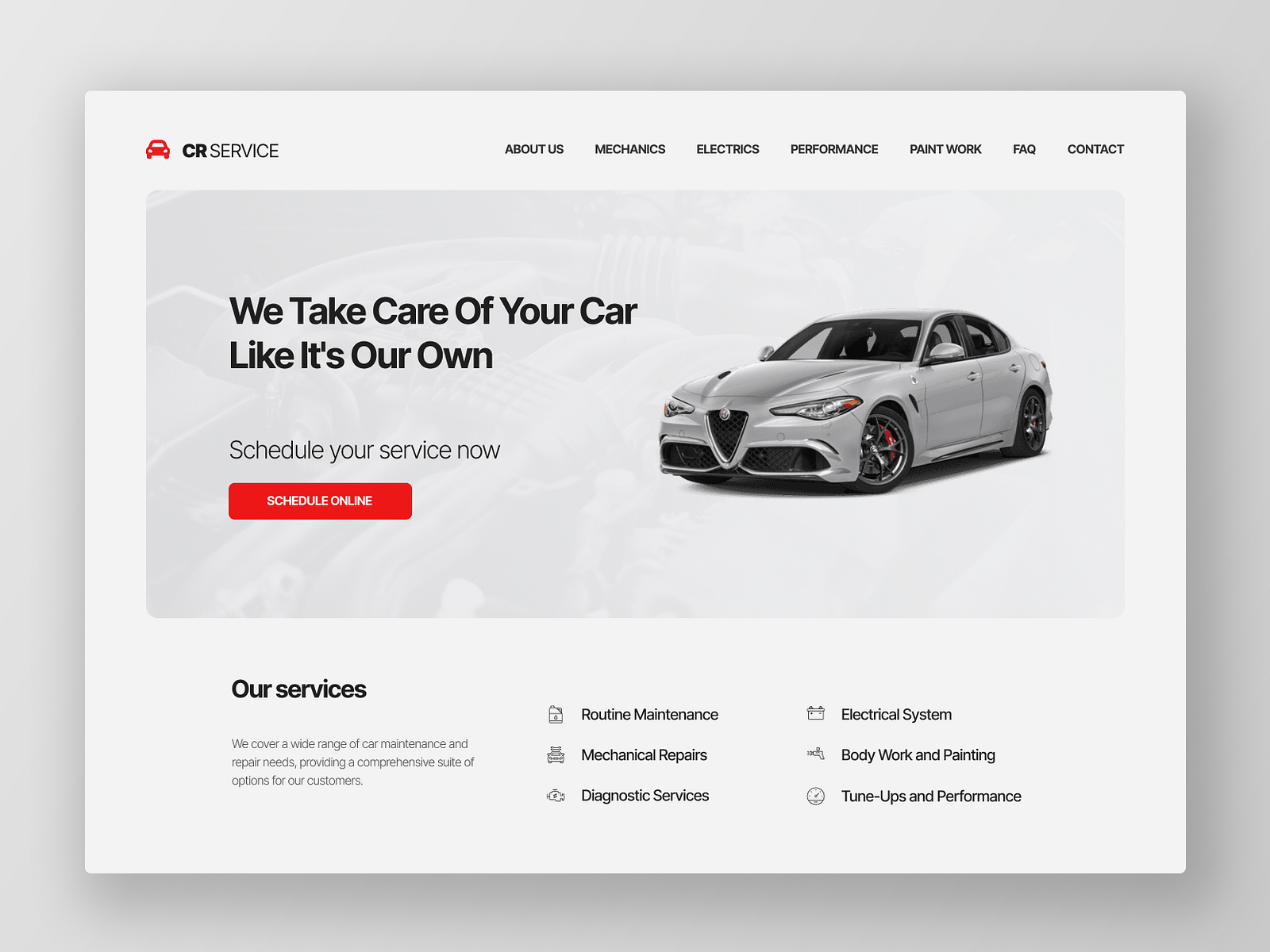 Car Repair Shop Web UI Design Concept by Cristian Enache on Dribbble