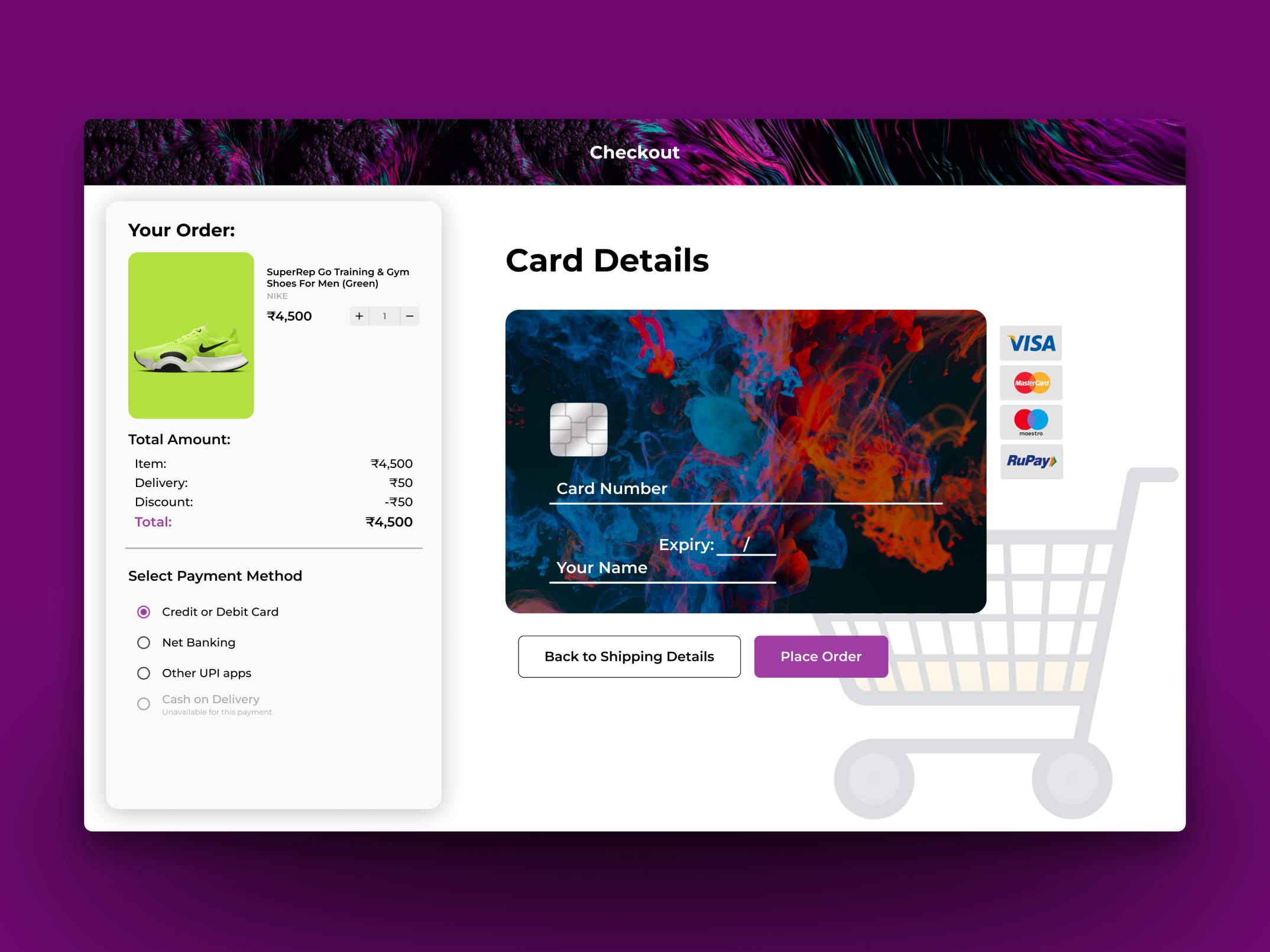 Credit Card Checkout Form #002 by Divyansh Bajpai on Dribbble