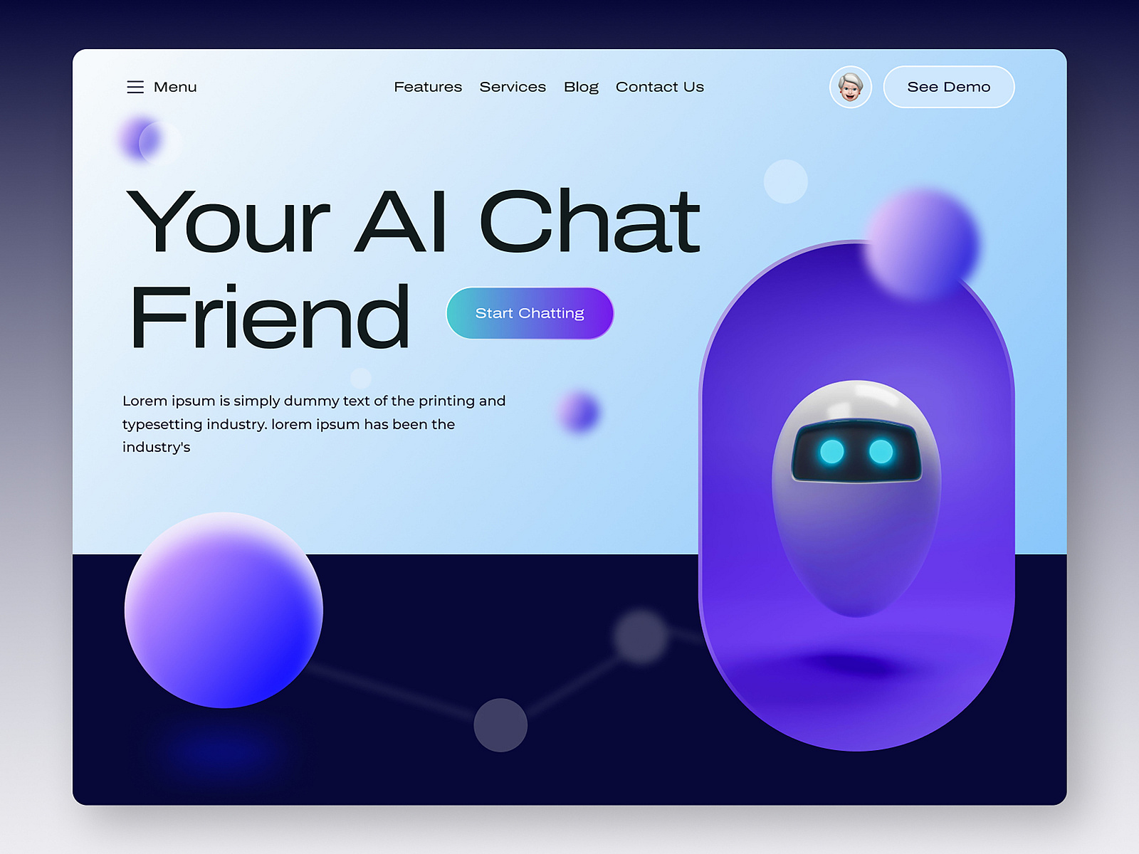Chatbot Website UI Design by Mostafizur Rahaman on Dribbble