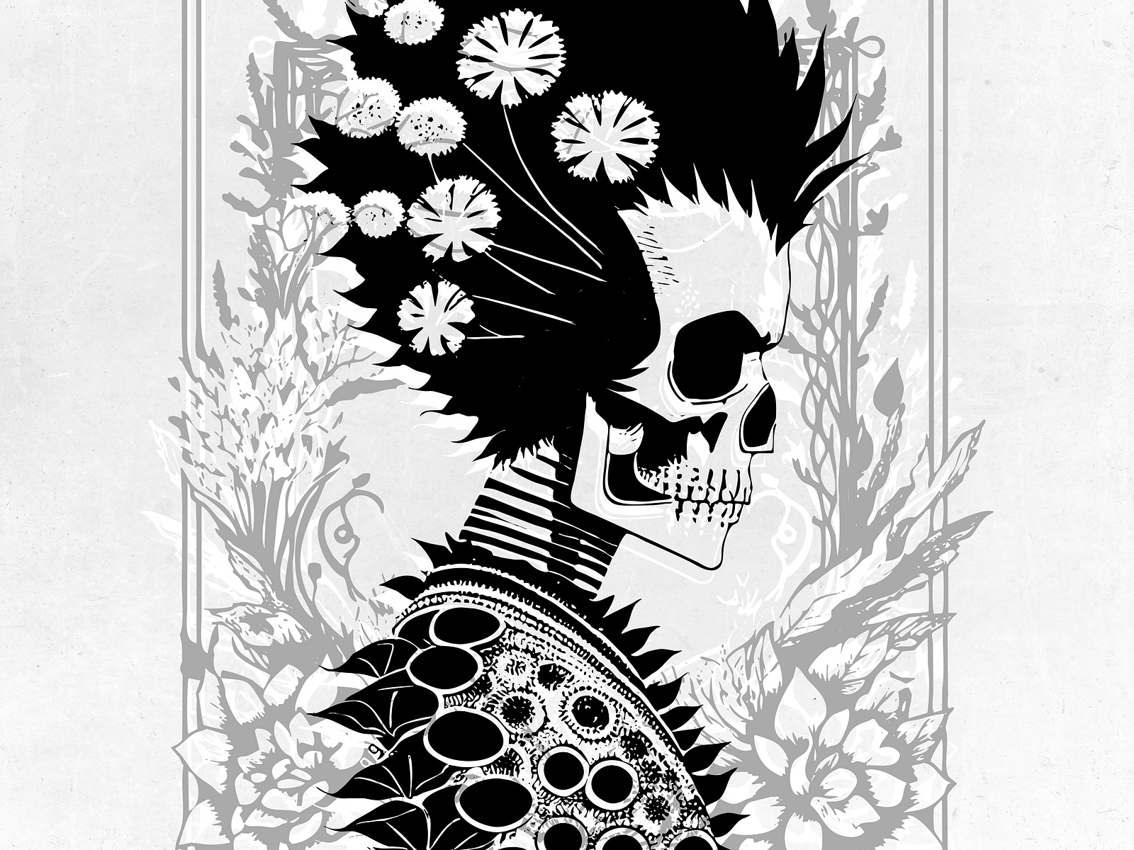 Psychedelic Forest Punk Skull by Ilya on Dribbble