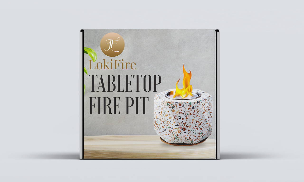 Table Top Fire Pit packaging by Ramish Nayab on Dribbble