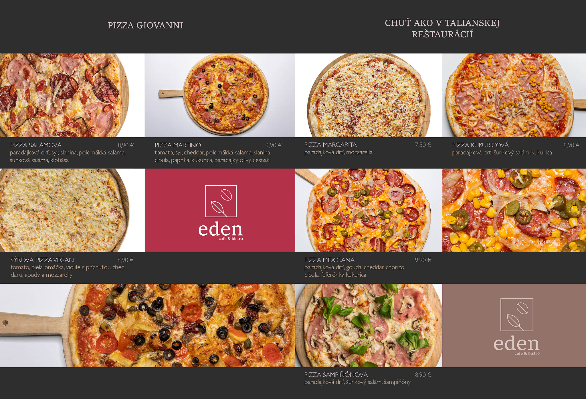 Eden - Minimal pizza leaflet, menu by Marian Brezovan on Dribbble