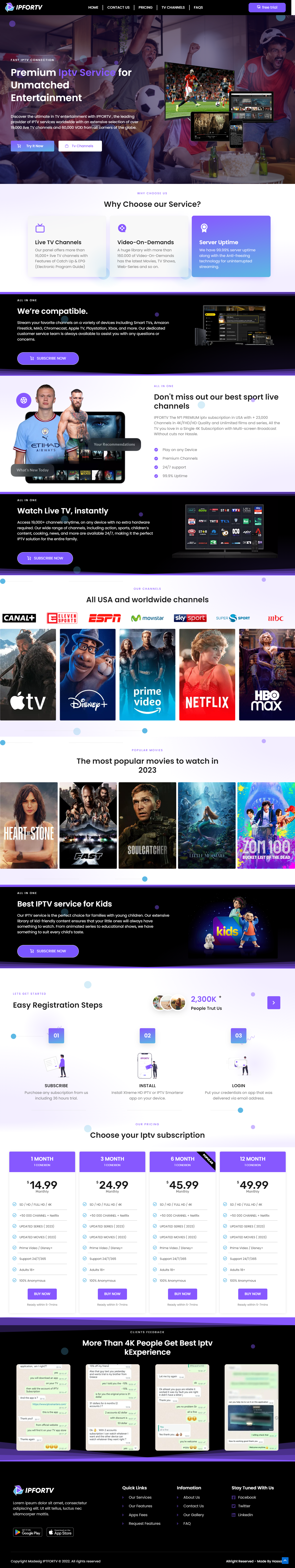 Iptv Landing Page designs, themes, templates and downloadable graphic ...
