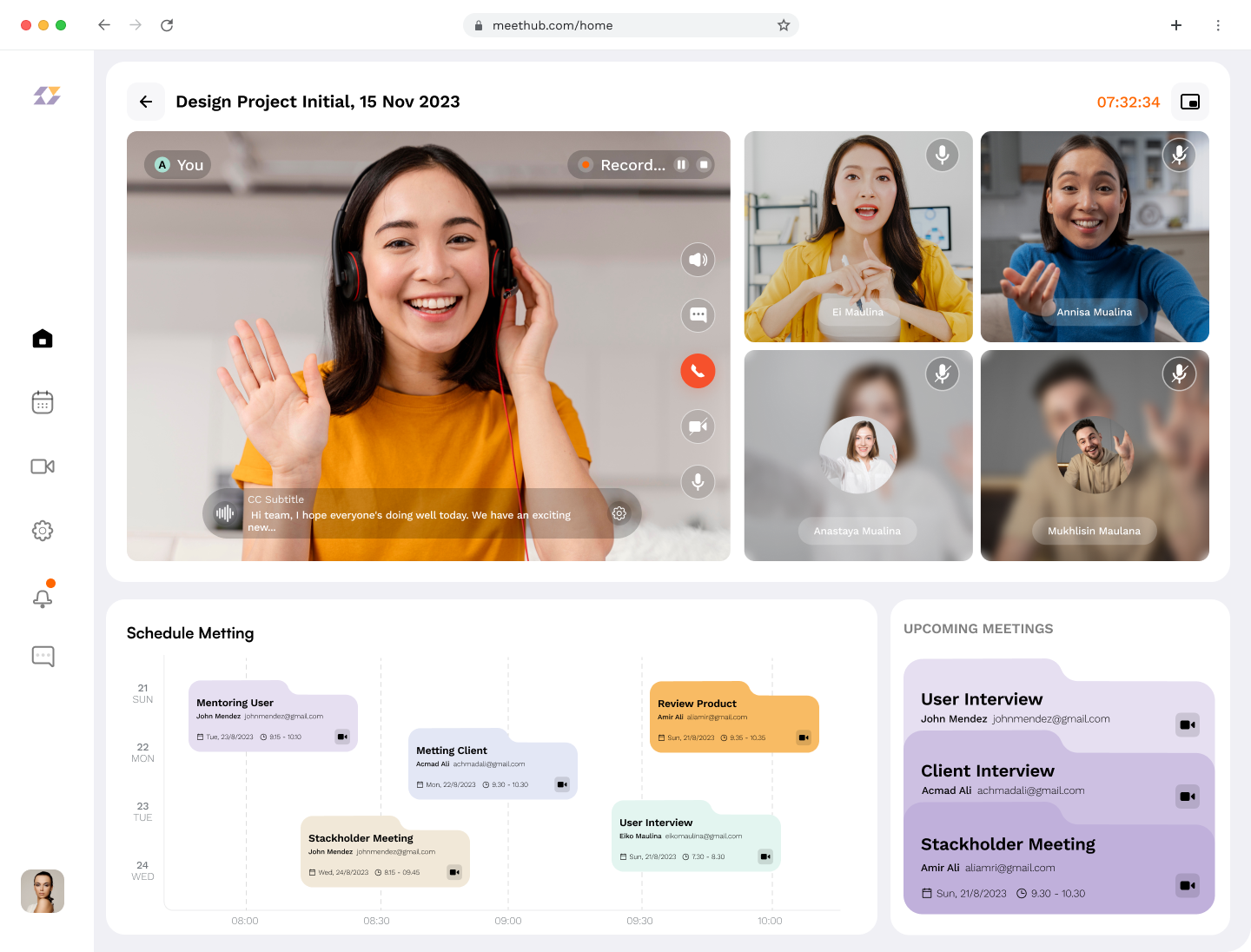 MeetHub - Meeting Schedule Dashboard Concept by Vektora UIUX for Vektora on Dribbble