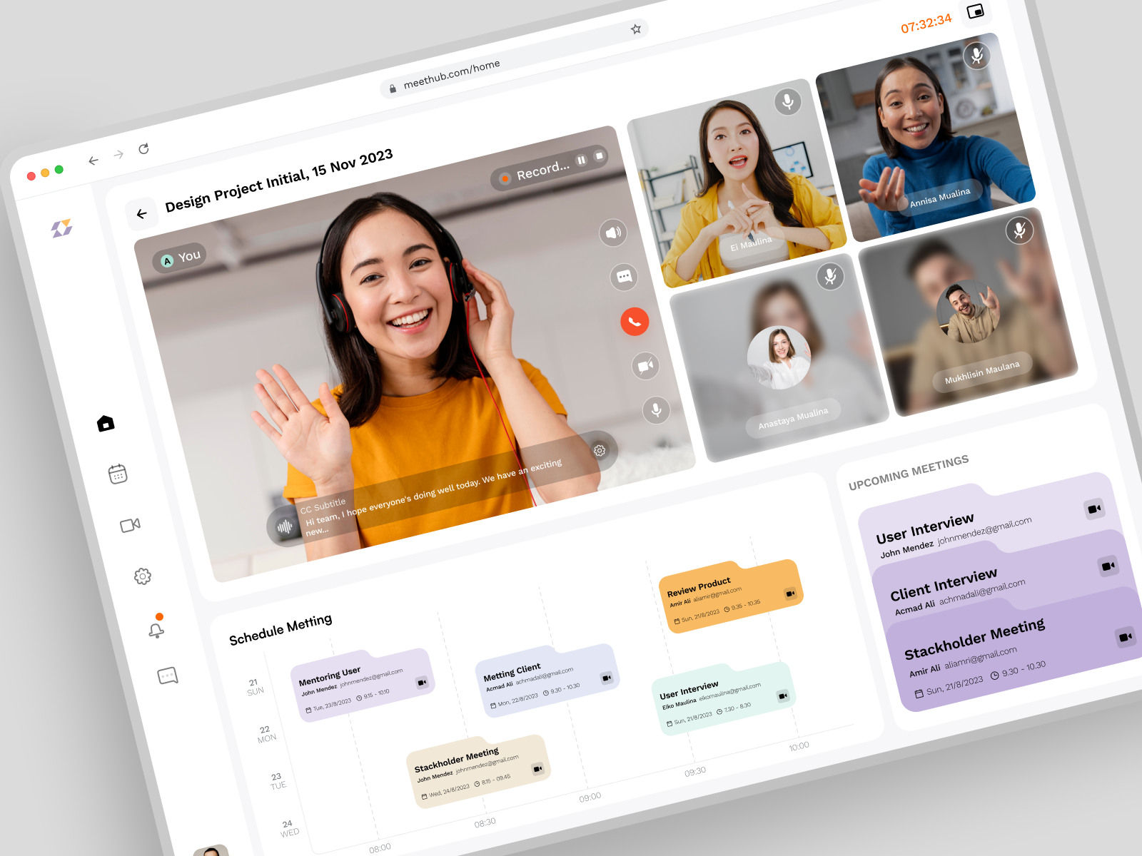 MeetHub - Meeting Schedule Dashboard Concept by Vektora UIUX for Vektora on Dribbble
