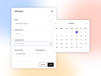 Modal: Add Coupon by Ghazal Abbaszadeh on Dribbble