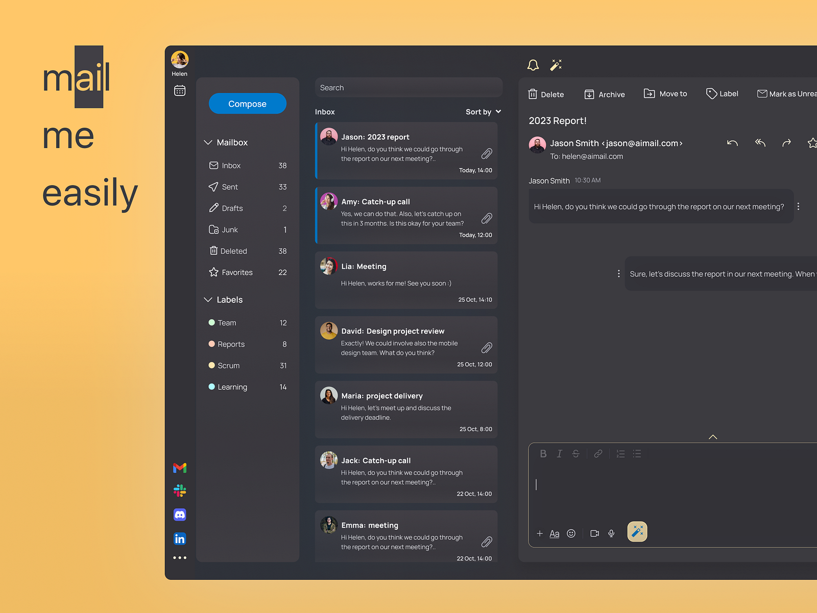 Email made simple with AI by Svetlana Hovhannisyan on Dribbble
