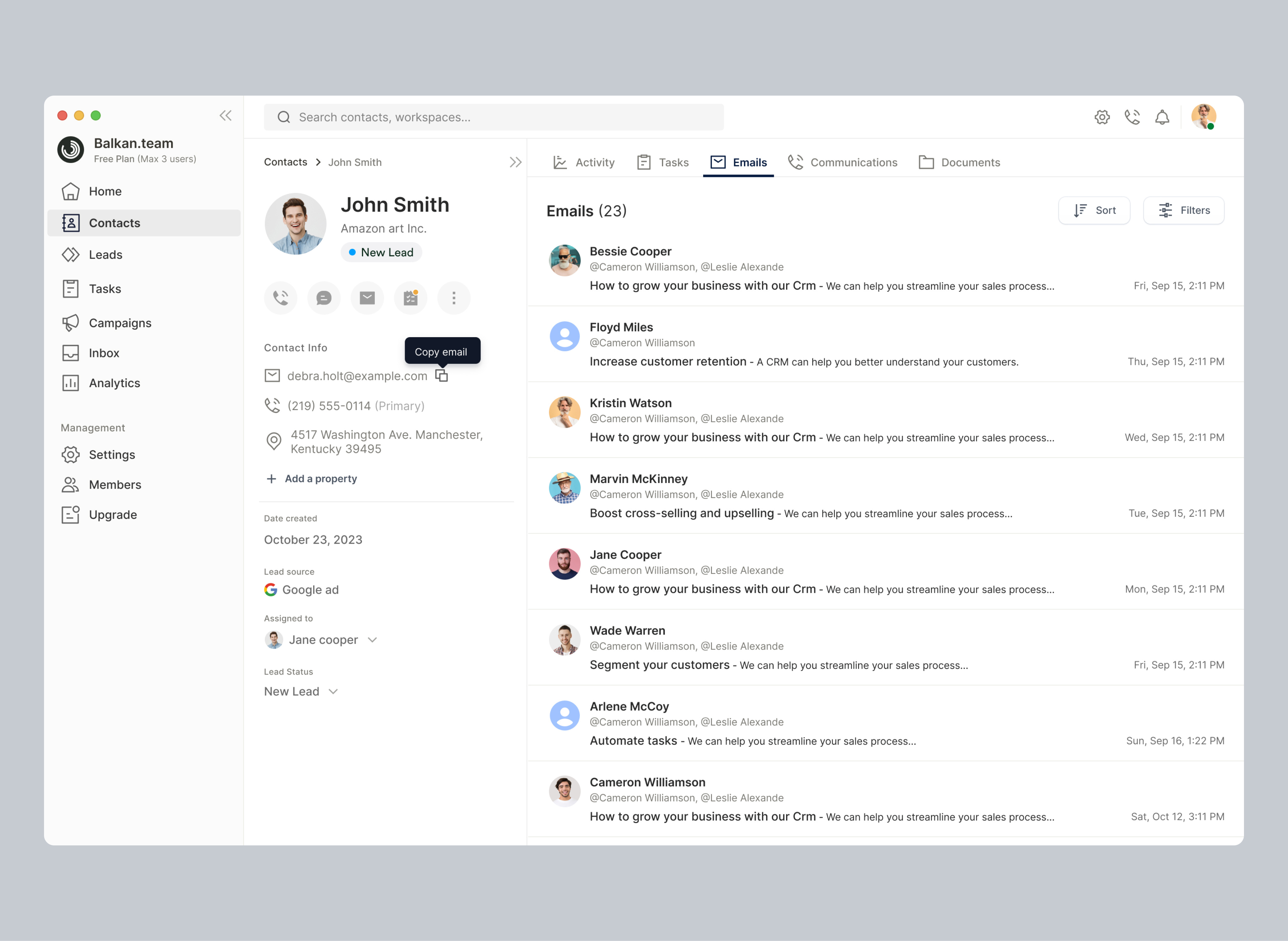 CRM Contact details page by Faruk Ahmed on Dribbble