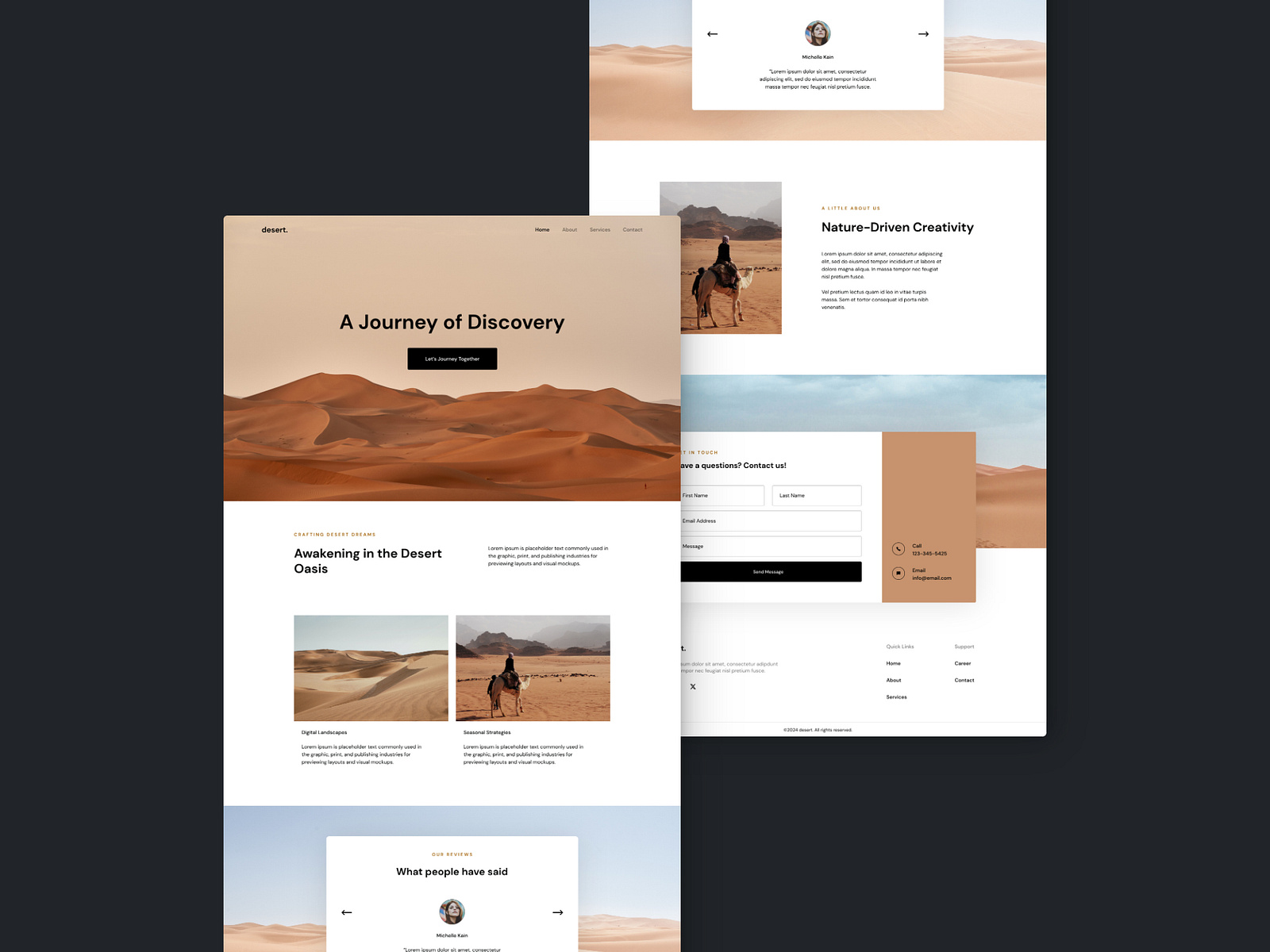 Desert - landing page by Shantanu Khanna - Design Wizard on Dribbble