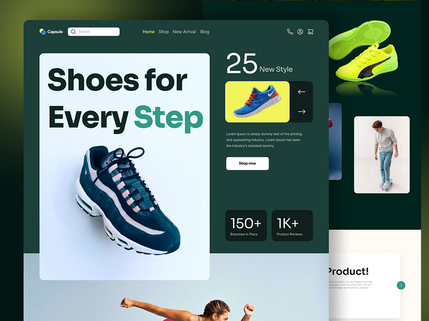 Shoe Landing Page designs, themes, templates and downloadable graphic ...