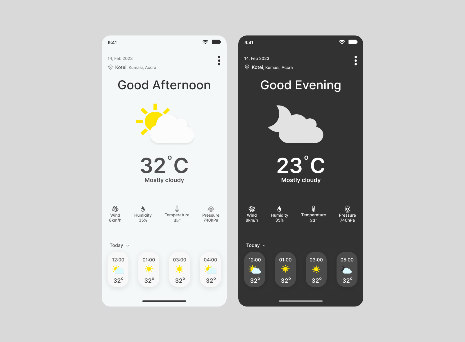 Weather app UI design by Emmanuella Blay Andoh on Dribbble