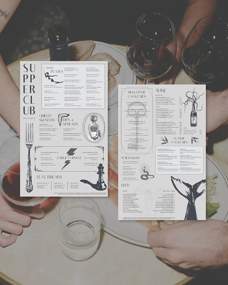 SupperClub SouthEnd Menu Design by Adam Bell on Dribbble
