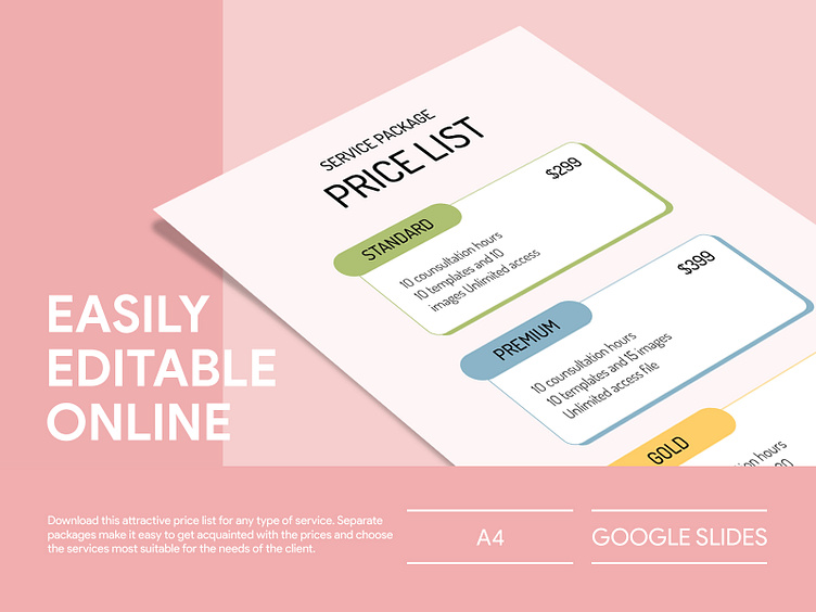 Service Price List Free Google Docs Template by Free Google Docs ...