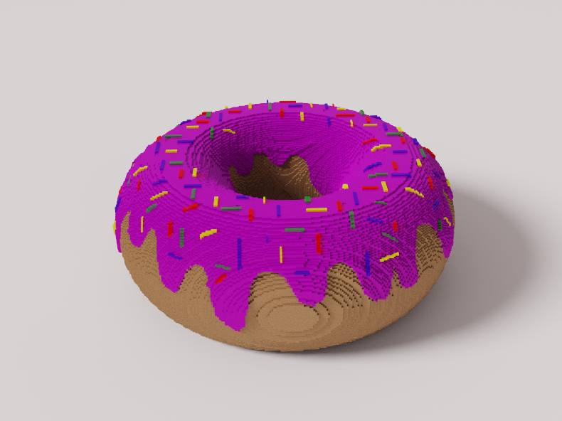 Voxel (3D pixel) doughnut by Mona Mahmoudi Oskouei on Dribbble