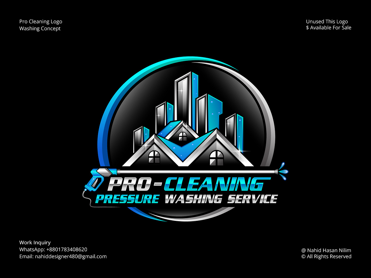 Pressure Power Wash Logo, Home House Cleaning Logo Template by Nahid ...