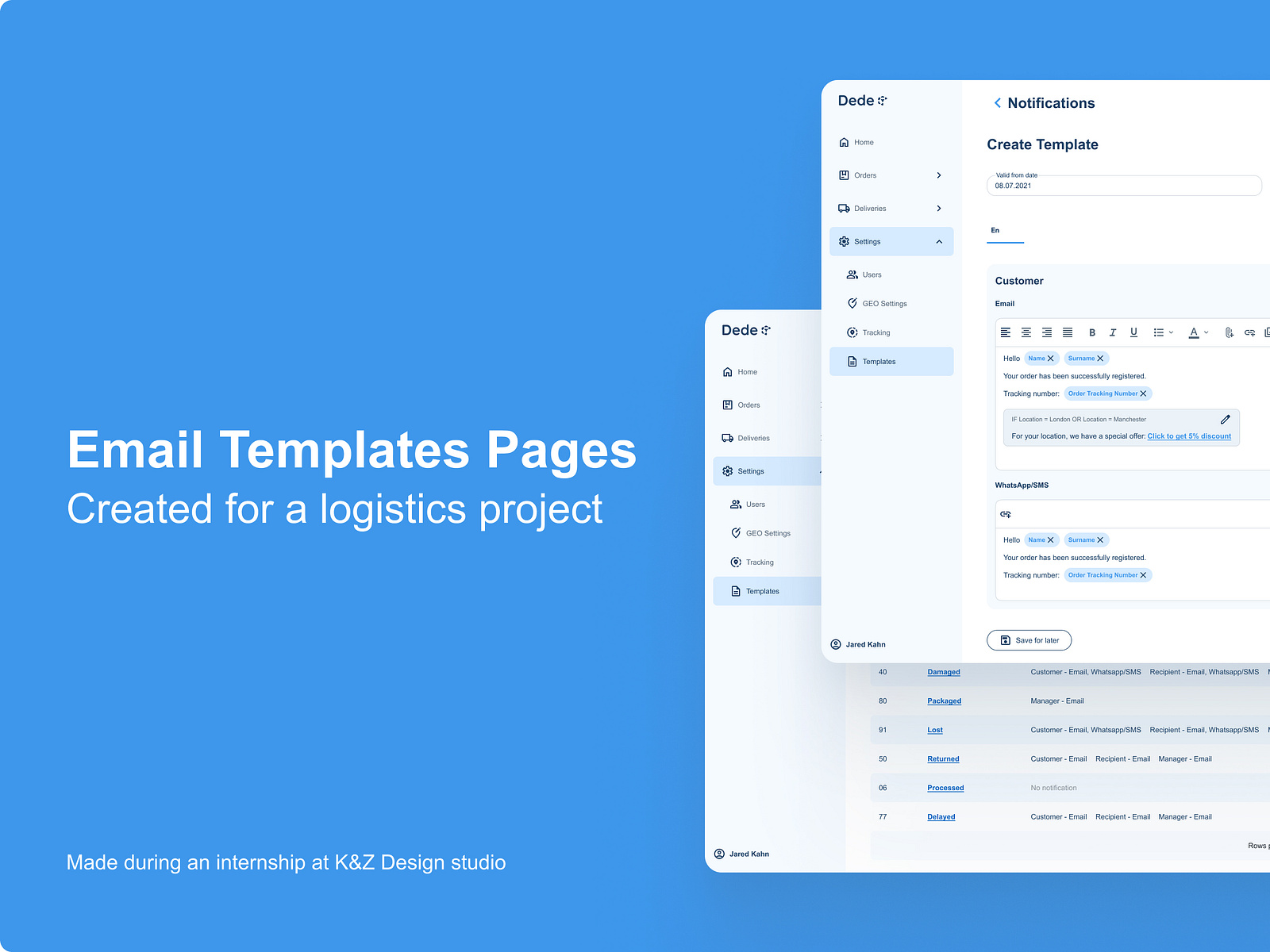 Email Templates Pages for logistics project by Yura Andriiv on Dribbble