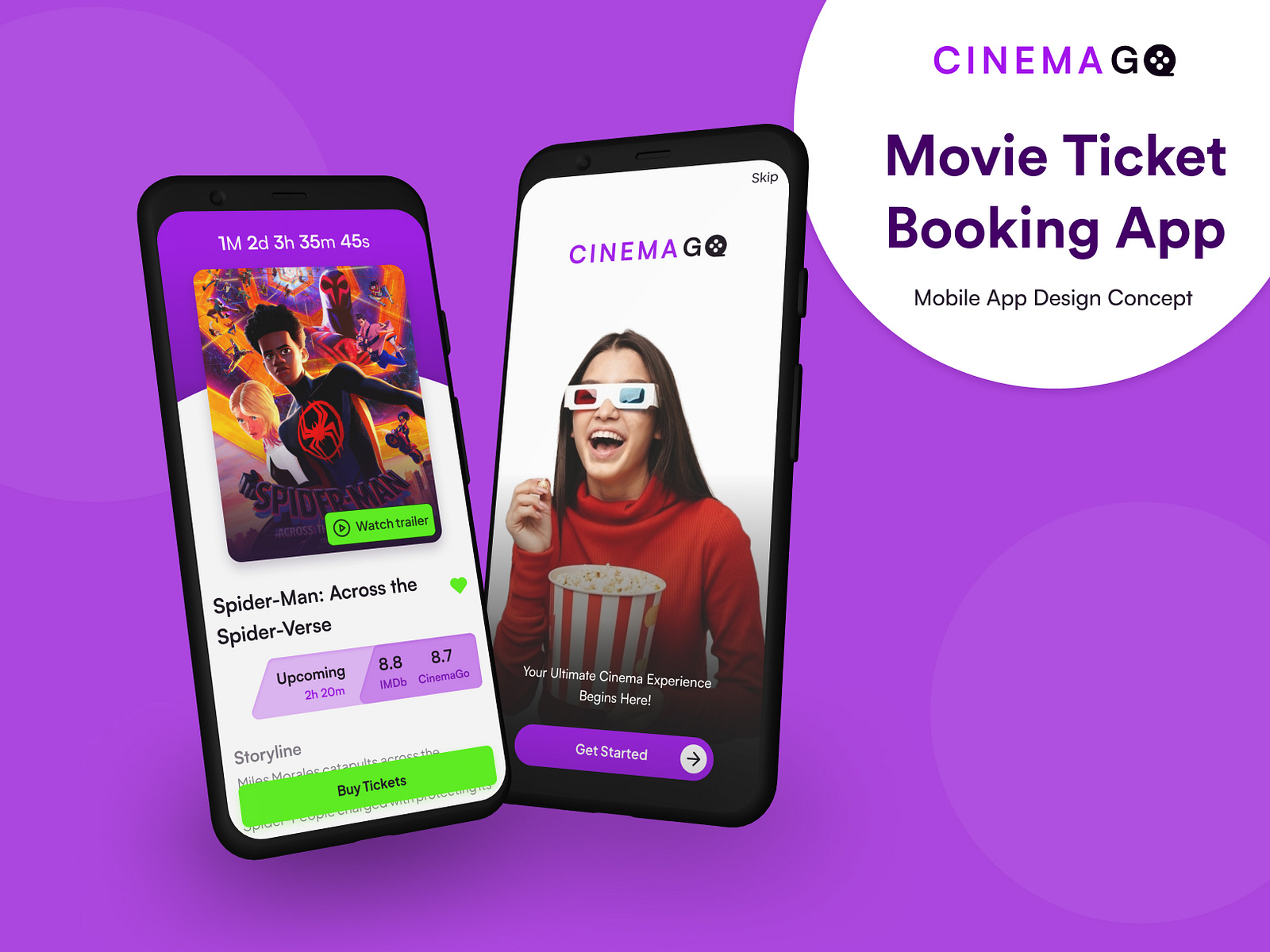 CinemaGo - Movie Ticket Booking App (Concept) by Wathsara UX on Dribbble
