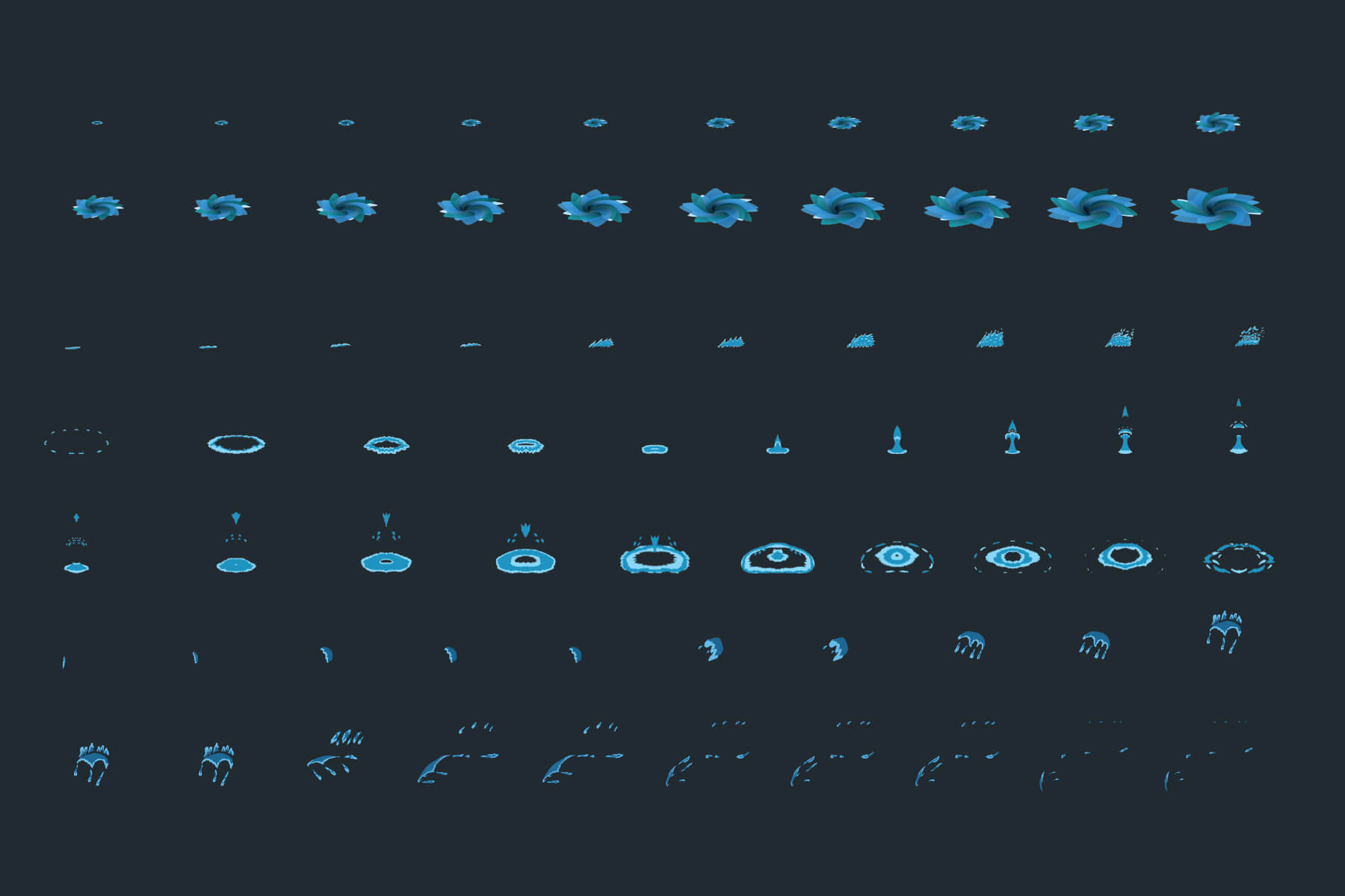 Free Water Effects Sprite Pack by 2D Game Assets on Dribbble