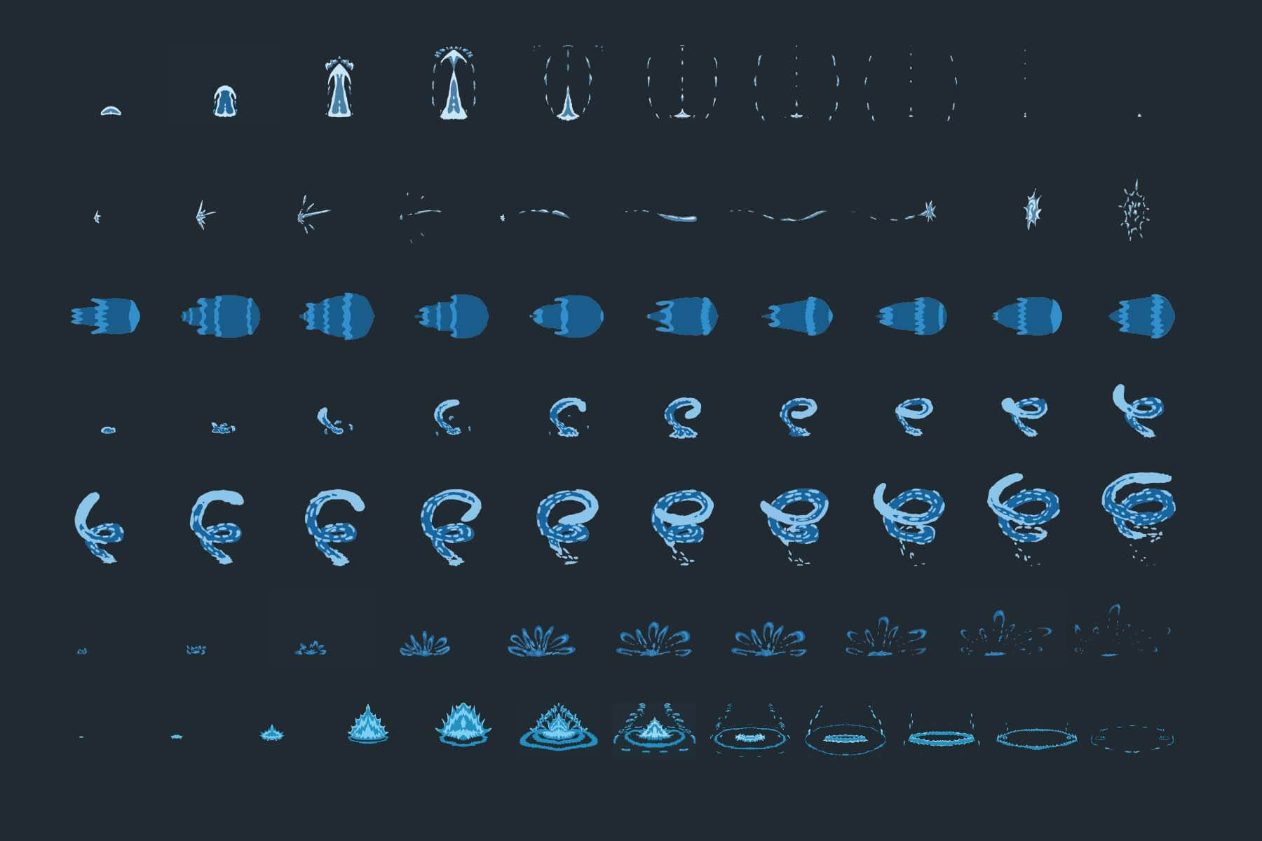 Free Water Effects Sprite Pack by 2D Game Assets on Dribbble