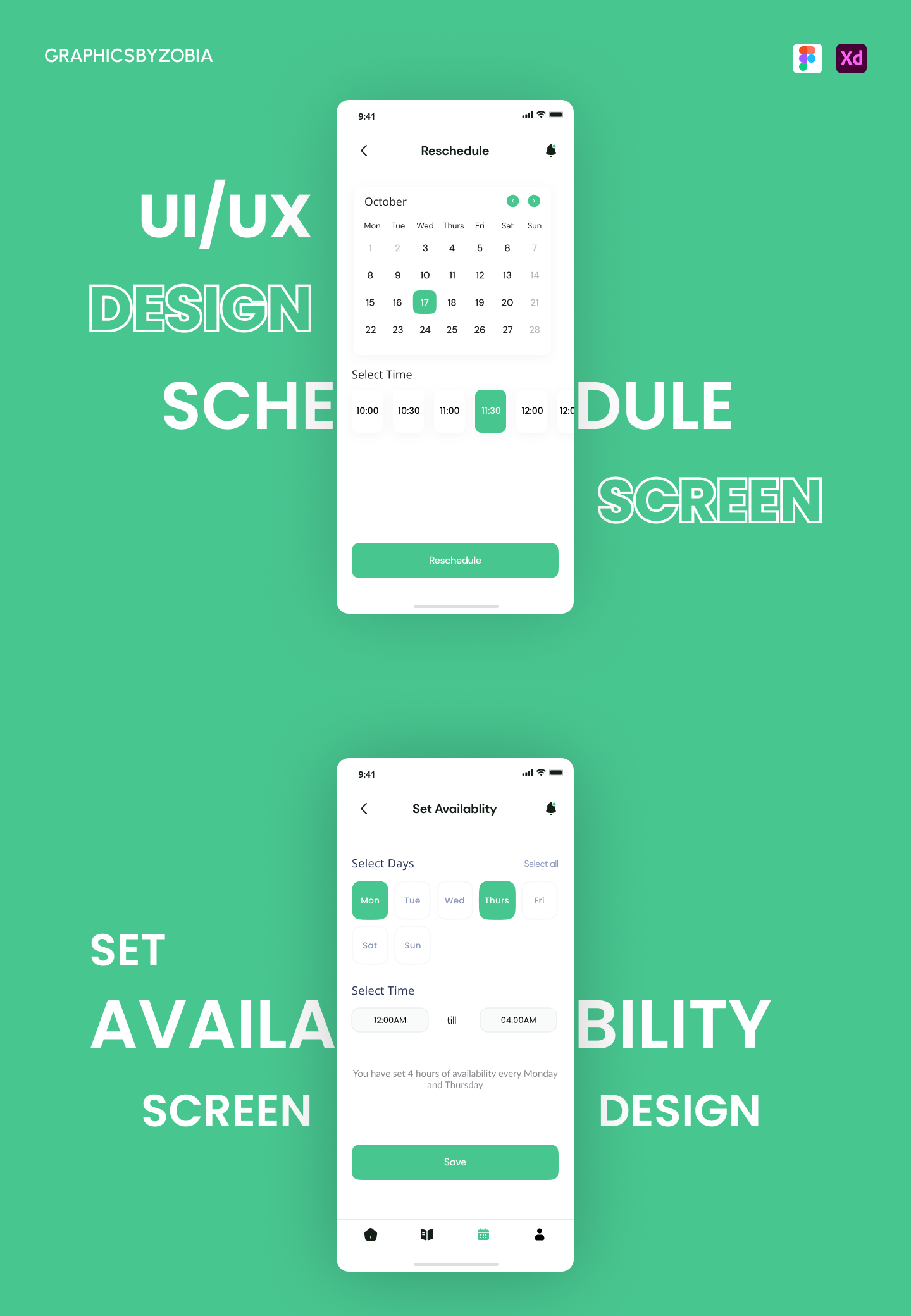 Schedule Screen Design | GraphicsByZobia by Graphic Designer | Zobia on ...