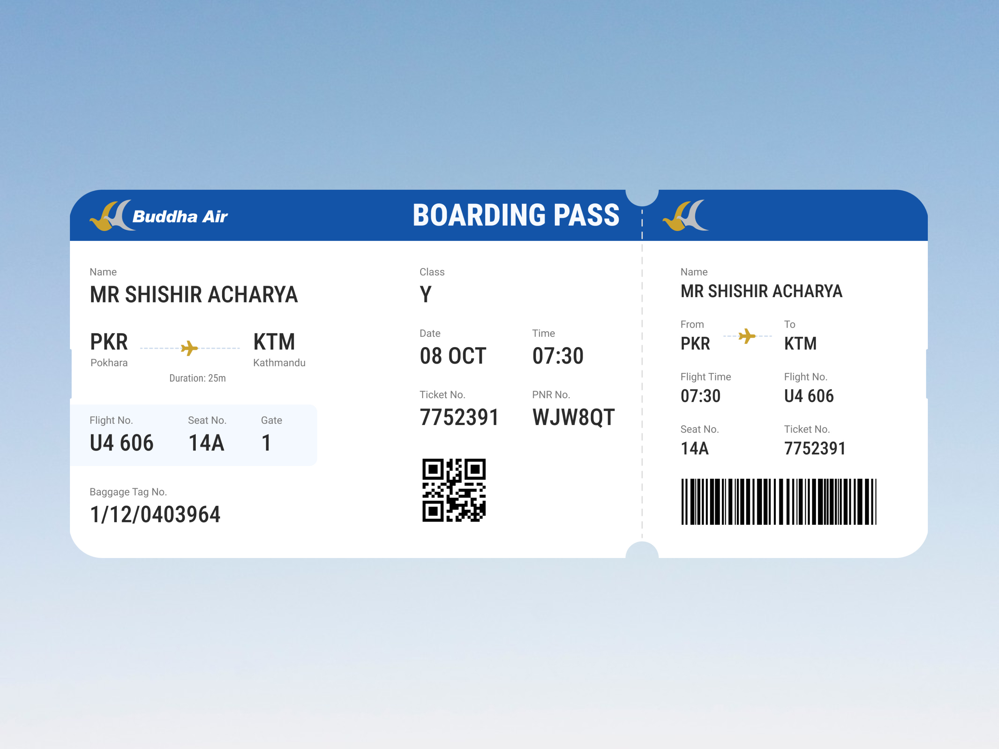 Boarding Pass | Buddha Air by Shishir Acharya on Dribbble