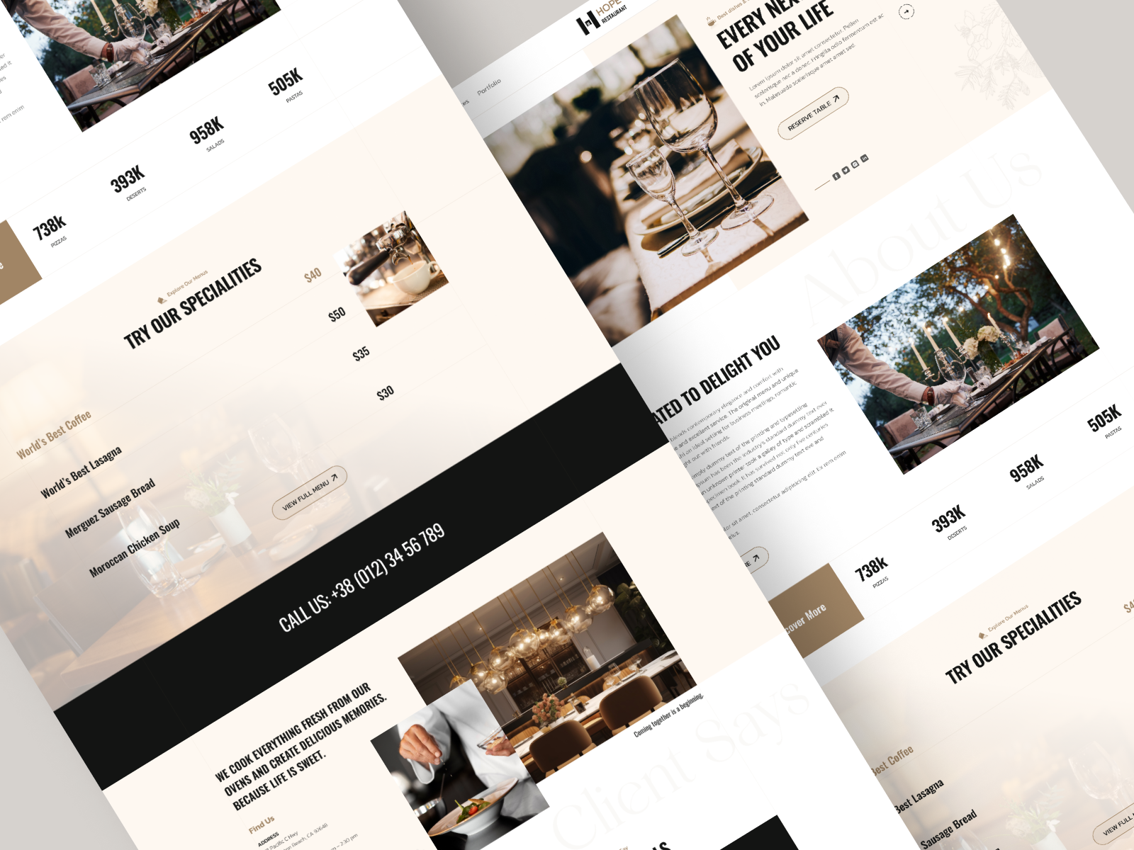 Restaurant Website Landing Page Design UI by Sharmin Akter Diti on Dribbble