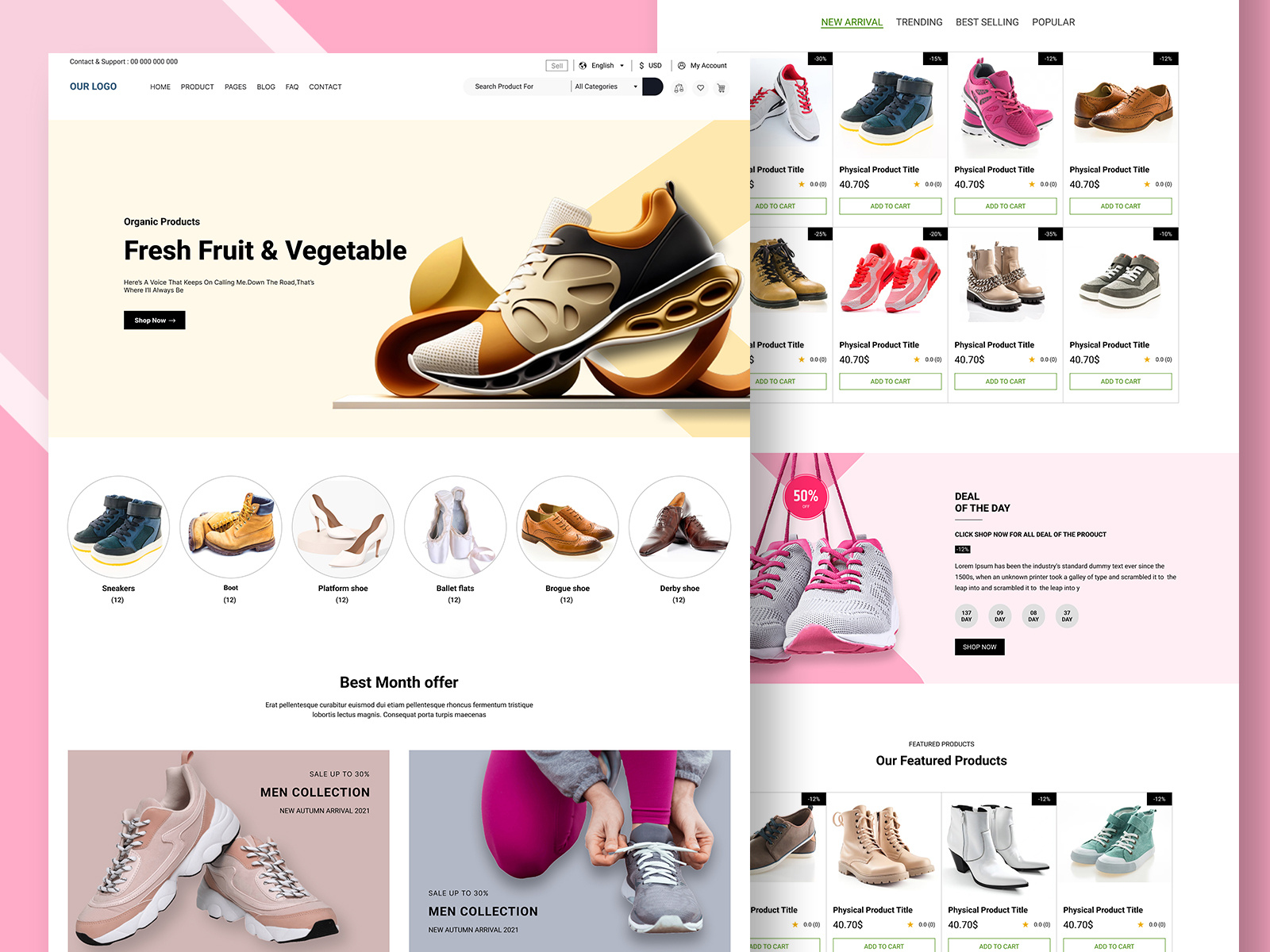 Online Shoe Store website UI UX Design by Genius Ocean on Dribbble