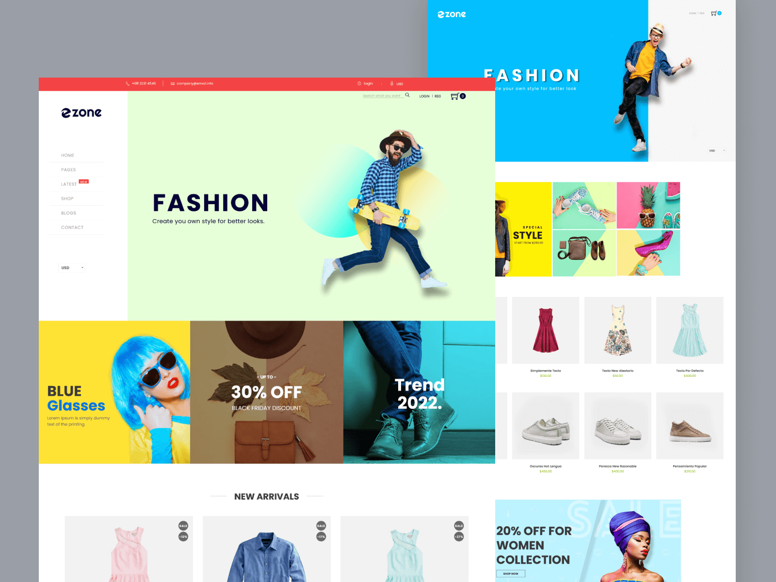 Multipurpose eCommerce Shopify Theme - Ezone by DevItems on Dribbble