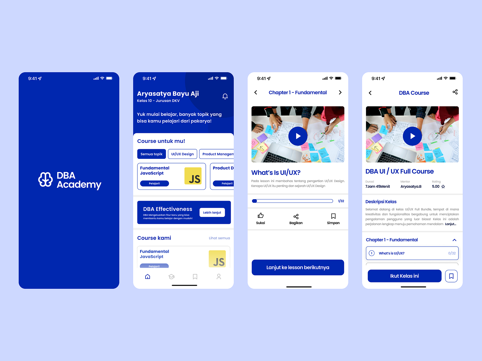 Course app - DBA Academy by UI_Arya on Dribbble