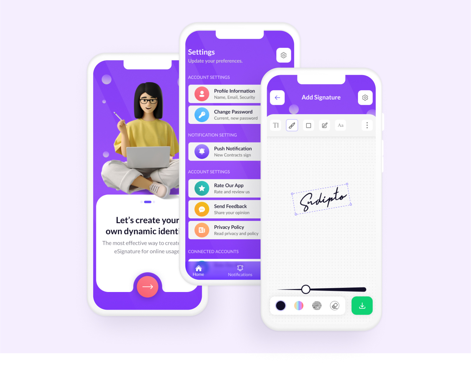 Digital Sign/Signature App UI by Sudipta chakrabarti on Dribbble